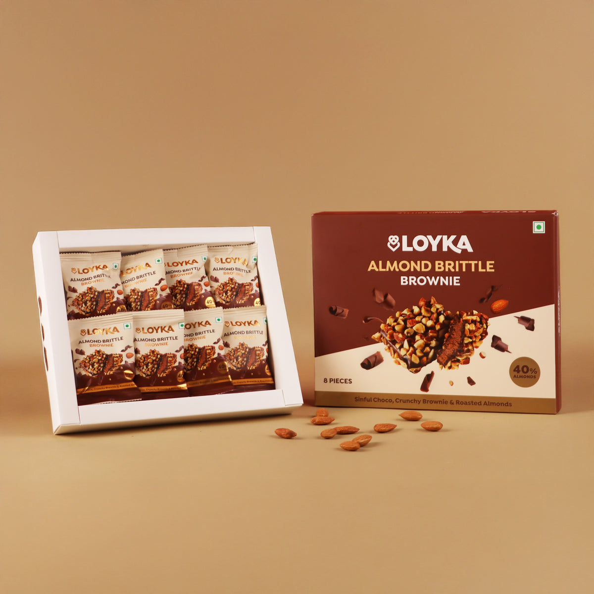 Almond Brittle Brownie 8pcs – Loyka